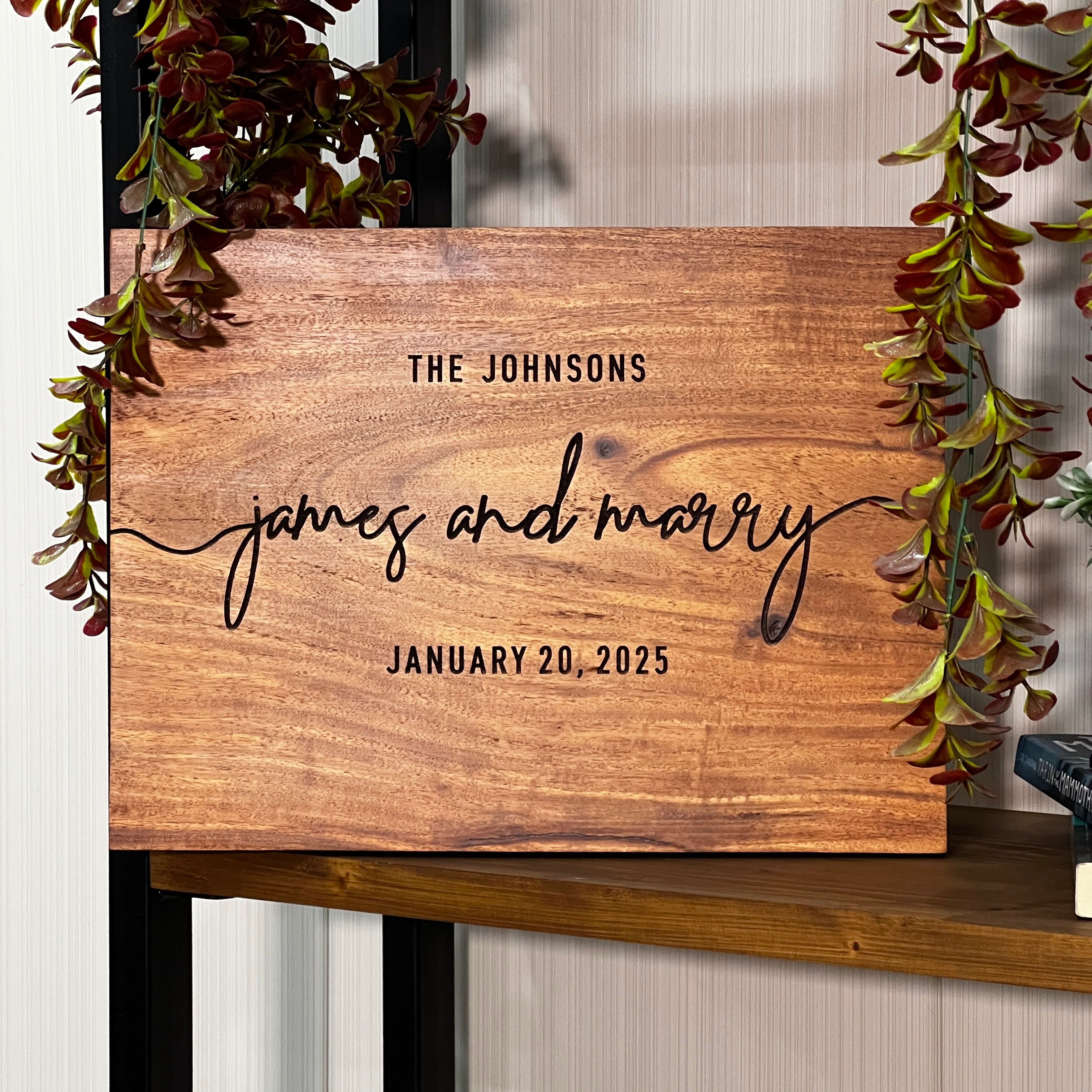 Wooden Wedding Welcome Sign – Personalized with Names & Date – Custom ...
